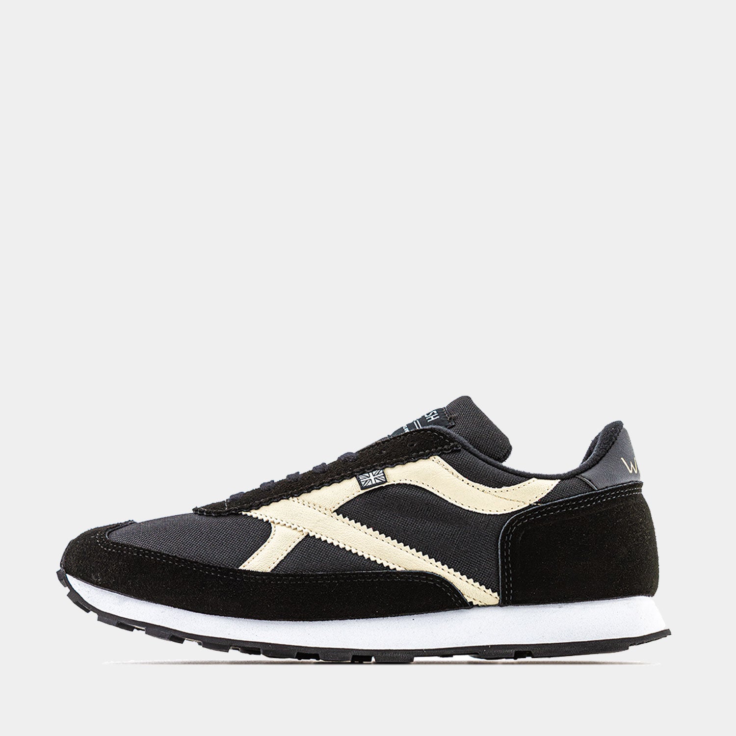 Norman Walsh - Retro Shoes - Whirlwind - Black-Black-Beige - Made in UK